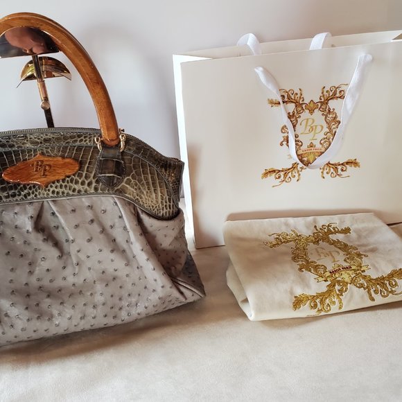 Baron Paris | Bags | Original Baron Paris Exotic Grey Leather Bag ...